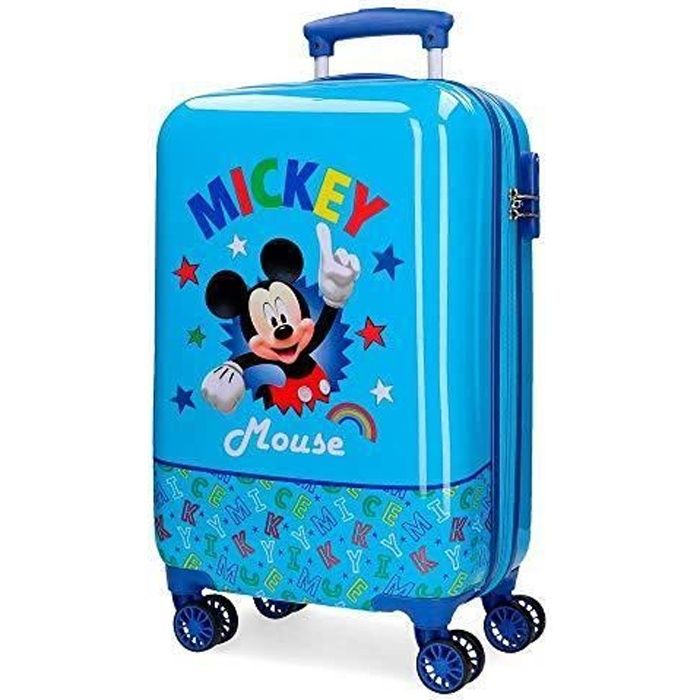 Disney Mickey Stars Valise Trolley Cabine Bleu 37x55x20 cms Rigide ABS ...