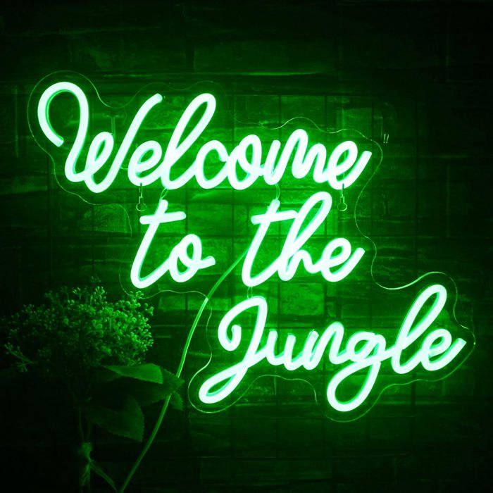 B-welcome Vert Welcome to the Jungle Enseigne au Néon Enseignes ...
