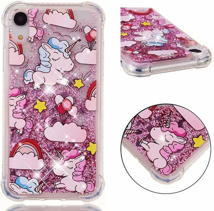 Coque iPhone XR Glitter Sable Mouvant étui Transparente en Silicone TPU ...