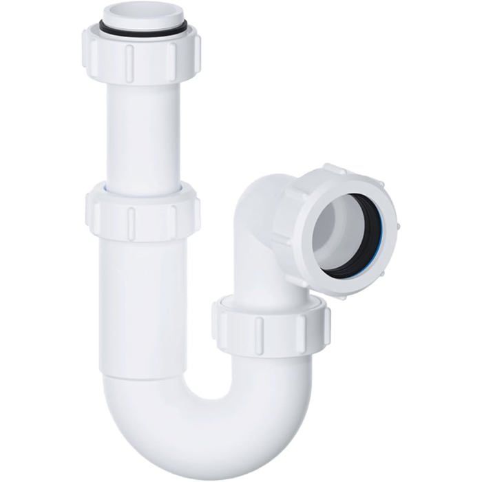 PlumbEZ Siphon en P pivotant réglable avec anneau antidérapant, siphon ...
