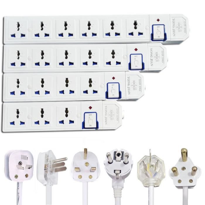 Prise américaine-3 PRISE AC--Barre multiprise d'extension avec voyant ...