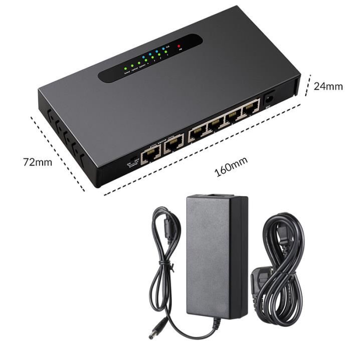 Prise UE - Double commutateur réseau HUB Ethernet RJ45 100Mbps, commutateur POE 4 + 2 ports ...