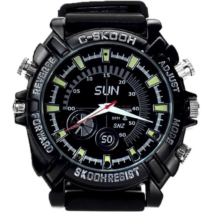 Caméra de surveillance Full HD dans une montre de poignet rechargeable ...