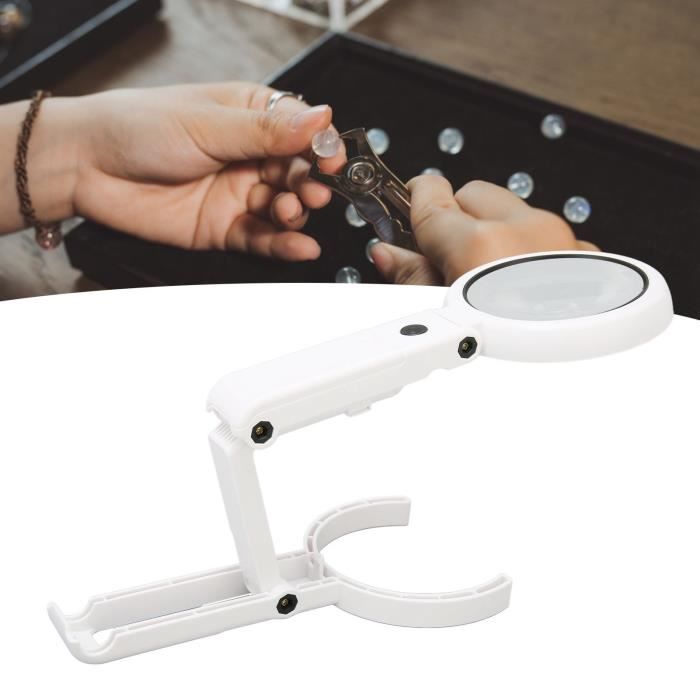Atyao Loupe à main à LED Loupe à LED portable pliable réglable 22X 10X ...