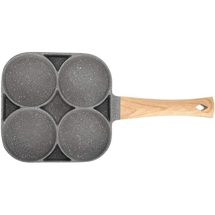 Poêle à Frire, poêle à crêpes antiadhésive de 4 Tasses avec Manche en ...