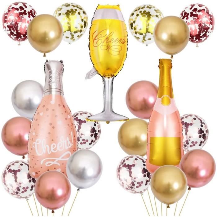 Ballon Bouteille Champagne,Ballons Confettis,cadeau de fête ou surprise ...