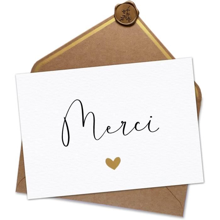 Carte Merci Avec Enveloppe Et Sceau De Cire Carte De Remerciement[u275 ...