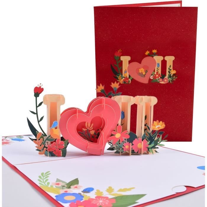 Pop Up Carte De Saint Valentin, Carte Mariage Félicitation, Carte ...