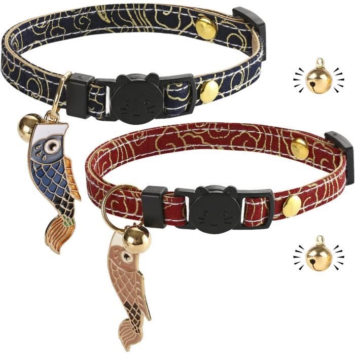 Lot De 2 Colliers Pour Chat Avec Fermeture Rapide | Collier Pour Chat ...