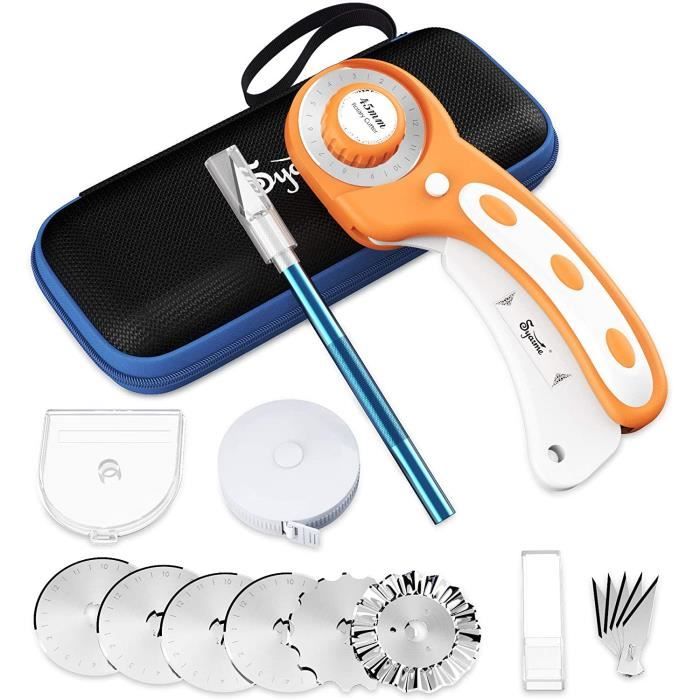 Cutter Rotatif,Cutter Rotatif Couture 45mm,Equipé de 6 lames de ...