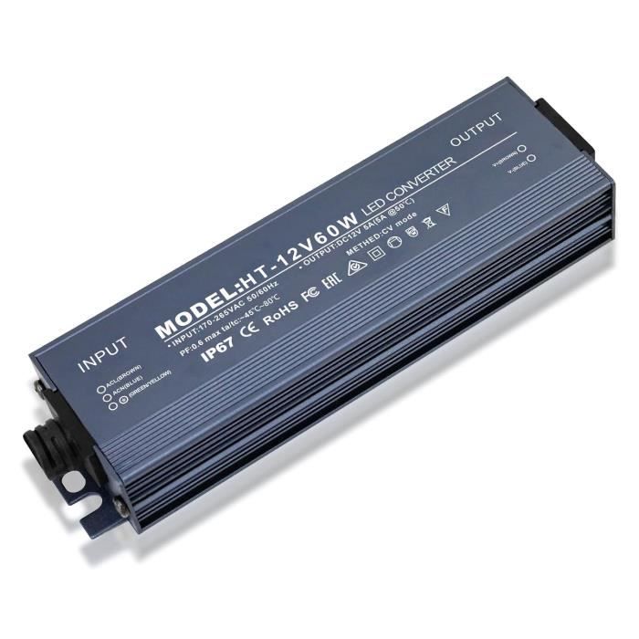 12V 60W, Transformateur 220V 12V 5A 60W, Alimentation 12V, Led Driver 12V 60W, Adaptateur 220V ...