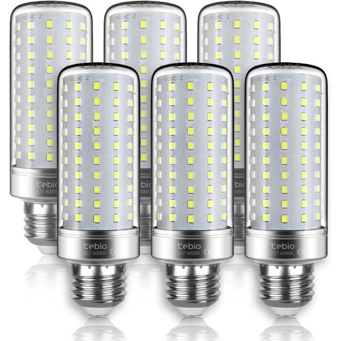 Ampoules Led E27 Blanc Neutre 4000K 25W 2500Lm Candélabre Ampoules 200W Équivalent, Argent Maïs ...