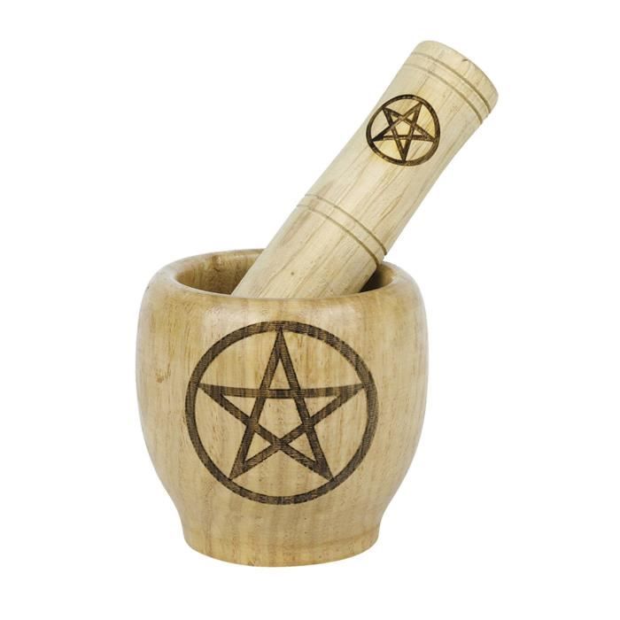 Ensemble De Mortier Et Pilon En Bois Broyeur D'épices Et D'herbes ...