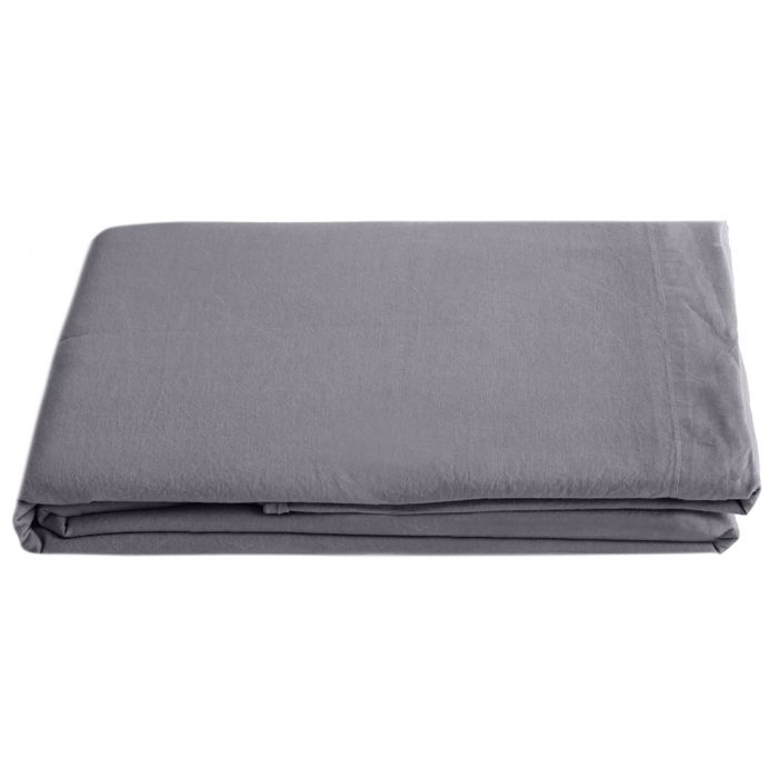 Drap plat lin et coton 270x300 cm collection OPERA gris brume ...