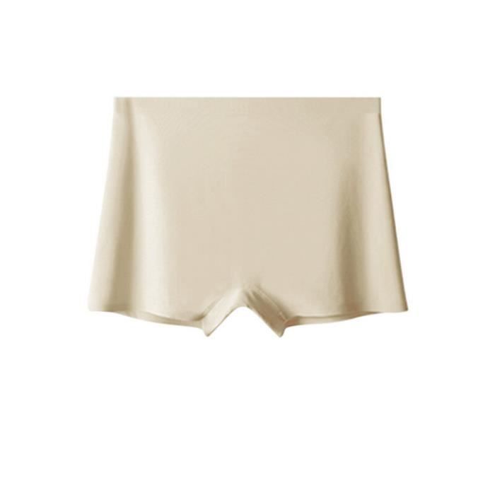 Sous-vêtement,Short de sécurité sans couture pour femmes,culotte taille haute en soie glacée ...