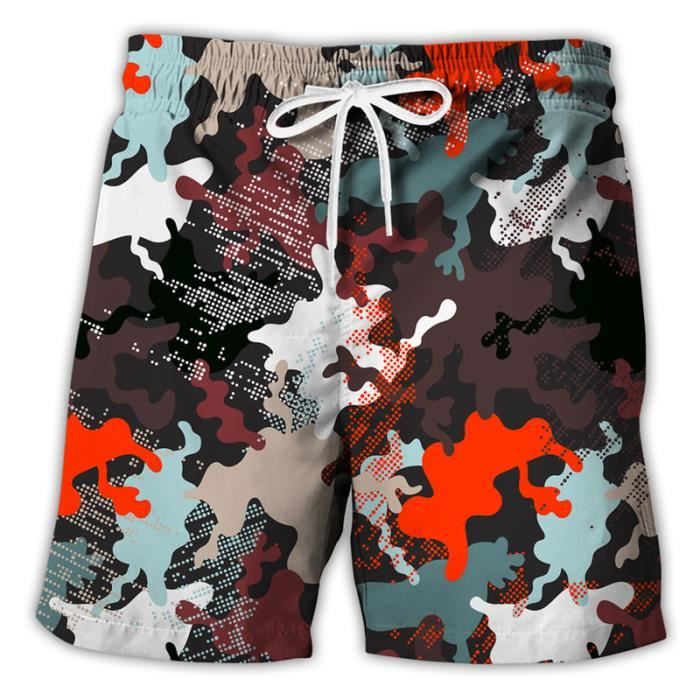 Short Homme Imprimé 3D Fashion Été Short De Plage Homme Doublure Filet ...