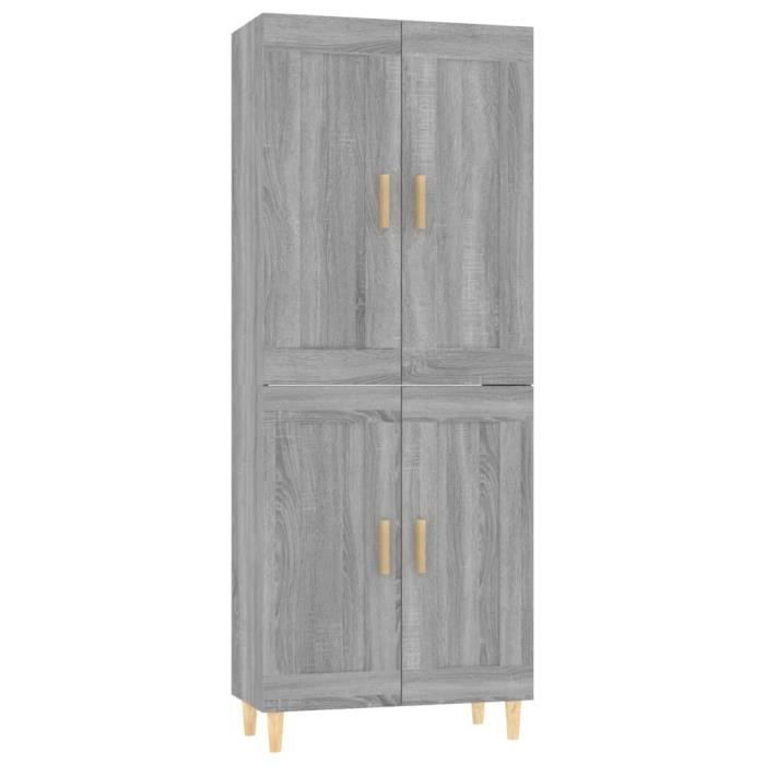Omabeta Buffets | bahuts - Buffet haut Sonoma gris 69,5x34x180 cm Bois d'ingénierie - Meubles ...