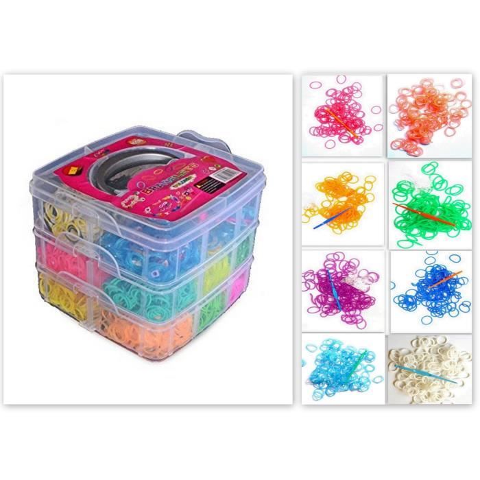 BOITE ELASTIQUES MALETTE BRACELET LOOM PERLES 3D - Cdiscount