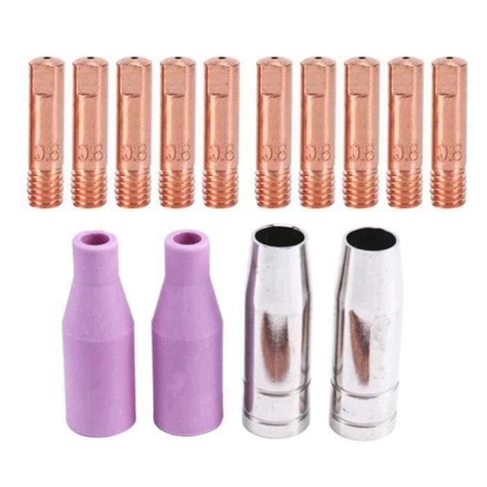 Breeze-14 PièCes AK15 Mig Soudage Torche Cap Pointe Contact 08Mm MB15 ...