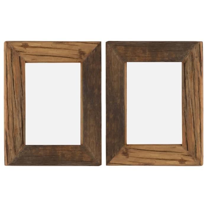 PAL Cadres photo 2 pcs 25x30cm Bois de récupération solide et verre ...