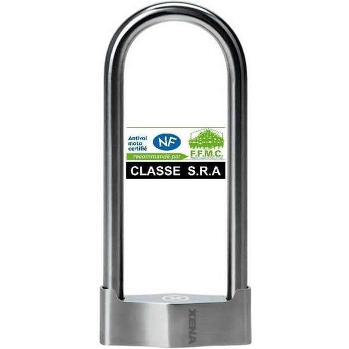 XENA - Antivol U 250mm Acier Inoxydable - Classe SRA - Antivol Moto ...