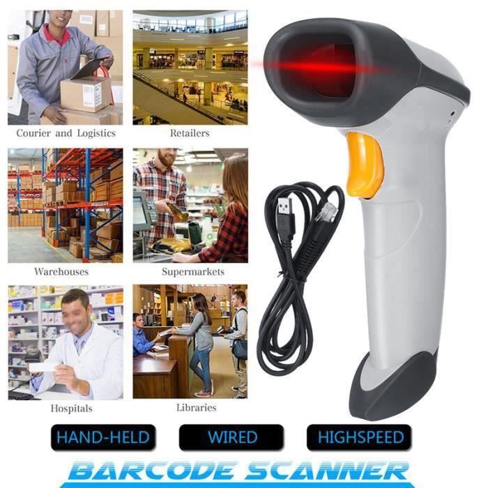 USB Lecteur Code Barre Filaire Scanner Unidimensionnels Mode Manuel ...