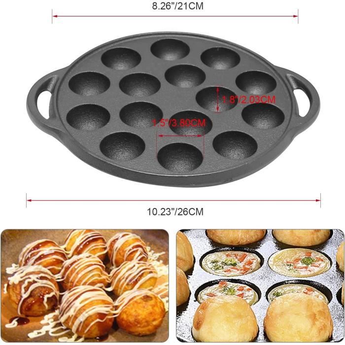 Pancake Pan Poffertjes Takoyaki Aebleskiver Ebelskiver Pan - 15 Trous ...