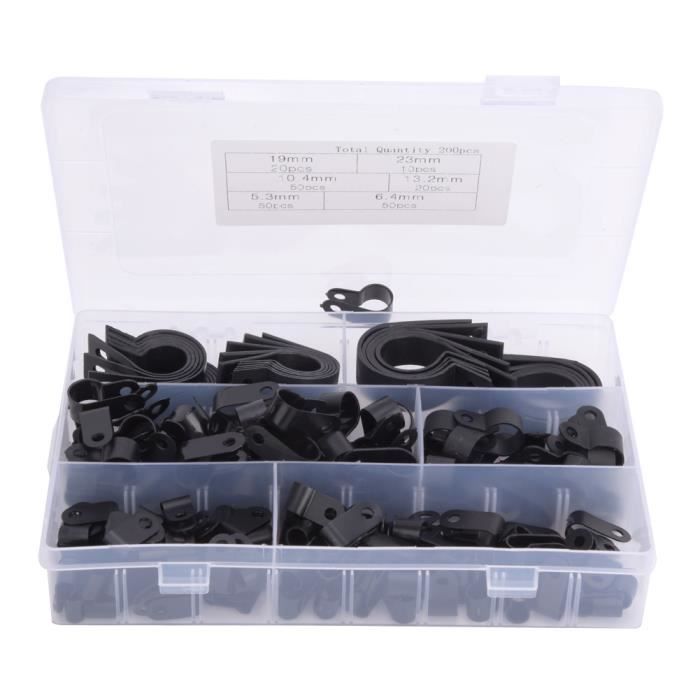 Colliers de câbles en nylon plastique R Type P Type Attache de câble Clips rapides Assortiment ...