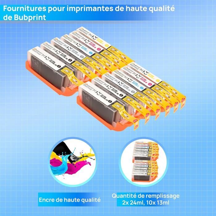 12 Cartouches D'Encre Compatible Pour Canon Pgi-570 Cli-571 Xl Pour ...