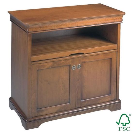 Ledonis - Meuble TV 2 Portes Marron - Cdiscount Maison