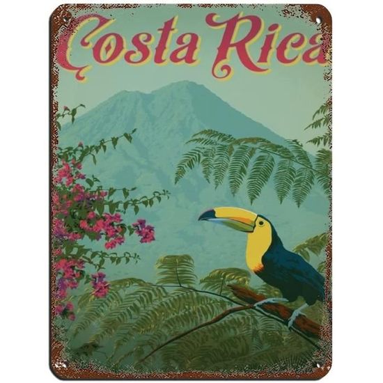 Affiche vintage Costa Rica en métal - MARQUE - 30x40cm - Multicolore ...