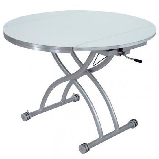 TABLE BASSE RONDE RELEVABLE EXTENSIBLE NOIR RONDO - Cdiscount Maison