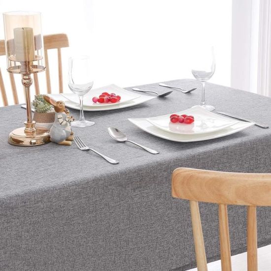 Nappe De Table Rectangulaire - Aspect Lin - Imperméable - 135 X 240 Cm ...