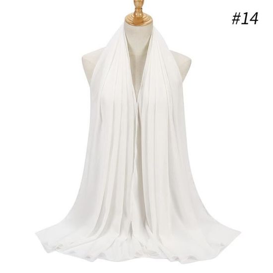 Foulard En Mousseline De Soie Pour Hijab Long Musulman Respirant Doux ...
