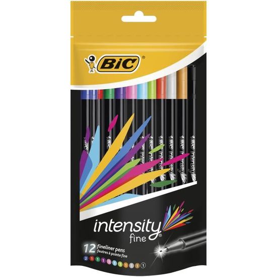 BIC® - Feutre d'écriture - Intensity® Fine x12 - Cdiscount Beaux-Arts ...