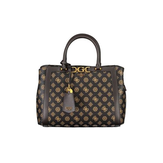 GUESS Dagan Triple Satchel Mocha Logo [246759] - sac à main sac a main brun foncé - Cdiscount ...