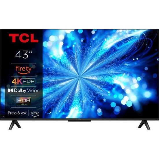TCL 43PF650 - TV LED 43" (108 cm) - 4K UHD 3840x2160 - HDR10 - Smart TV ...