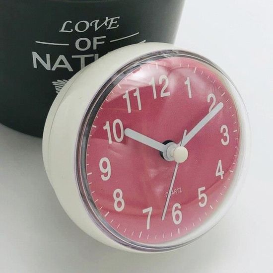 HORLOGE PENDULE,pink--Mini horloges murales à ventouse, décoration de ...
