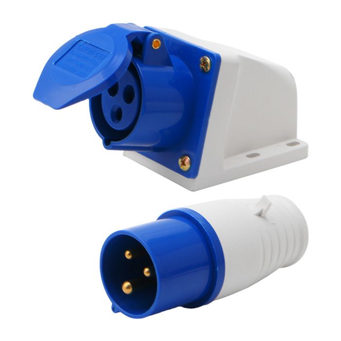 Prise industrielle 16 ampères 3 broches 220-250V étanche IP44 2P + E 3 ...