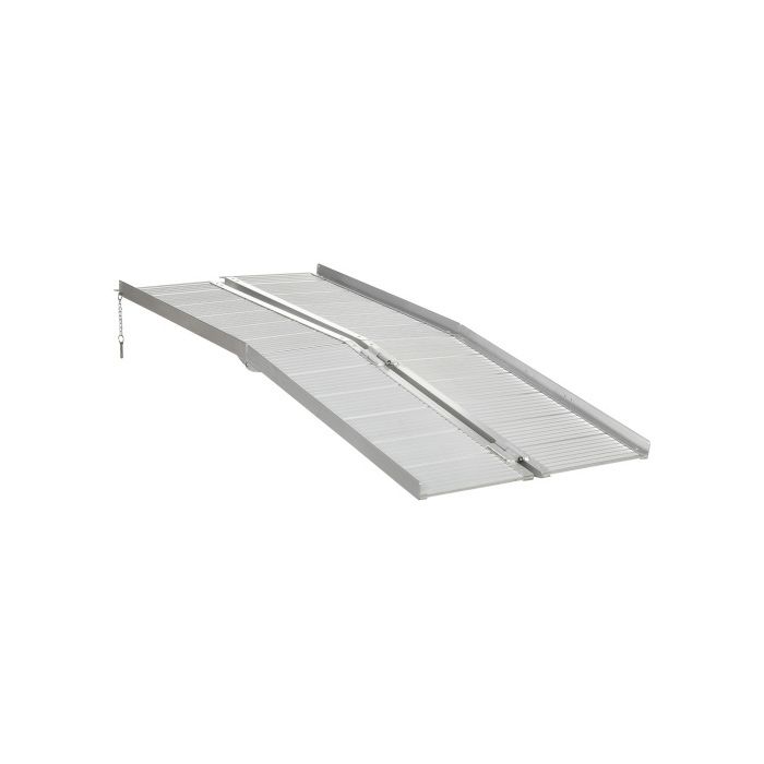 HOMCOM Textured Aluminum Folding Wheelchair Ramp, 183 x 72 cm Portable ...