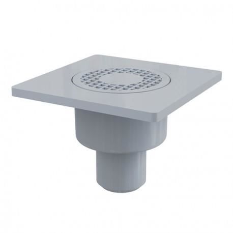 Siphon de sol PVC, sortie verticale Ø 50, grille PVC 150x150 mm, APV4 ...