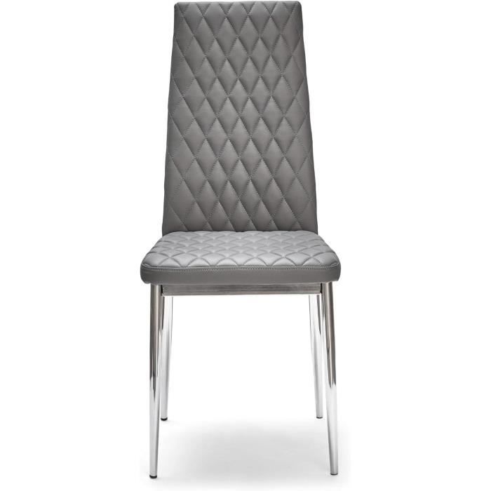 7 Laura Lot de 4 chaises de salle à manger en similicuir avec cadre ...