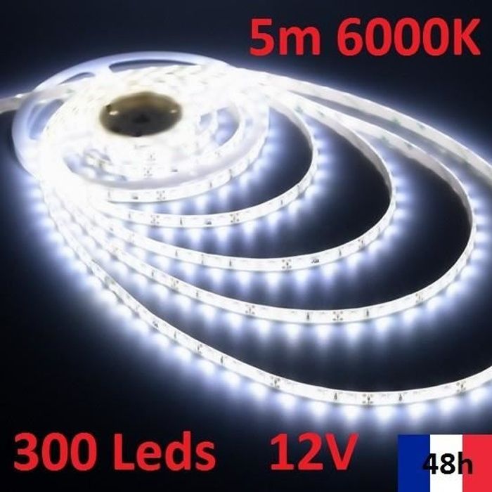 Ruban Bandeau Led Strip 5m 300 Leds - Blanc - Ruban LED - Intérieur ...
