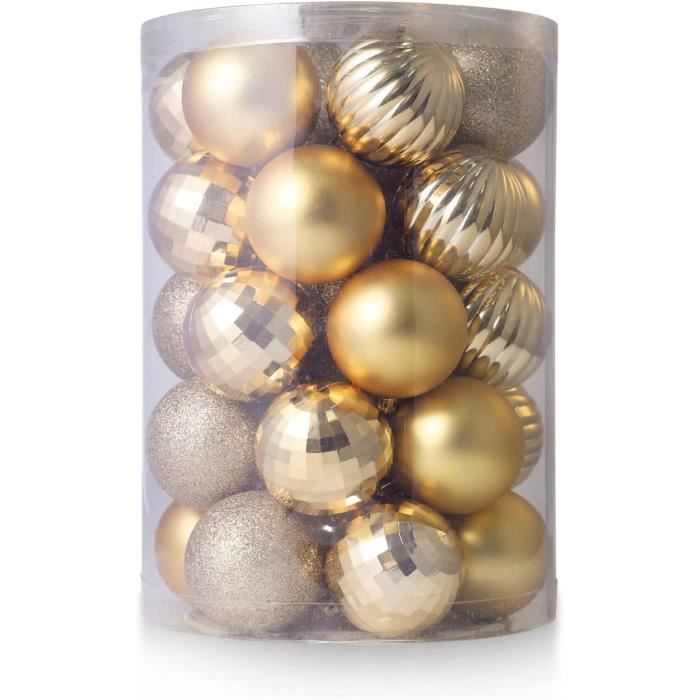SUEH DESIGN Boules de Noël Incassable 6CM Boule de Décoration d'arbre ...