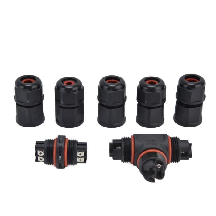 Dilwe Connecteur électrique étanche IP68 IP68 étanche connecteur de câble 3 broches boîte de ...