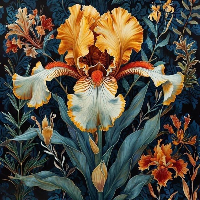 Diamond Painting, Belle Fleur D'Iris,F,50 * 50Cm Peinture Diamant 5D ...