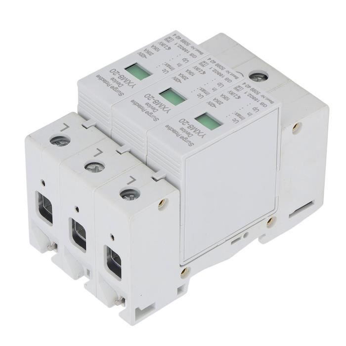HEN--Parasurtenseur Parafoudre Domestique 3P Parafoudre 20KA Rail DIN ...