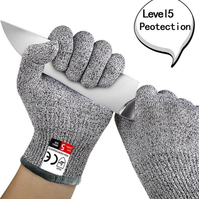 Grade 5 Cut Resistant Gloves Kitchen HPPE Scratch Resistant Glass Cutting Safety Protection for ...