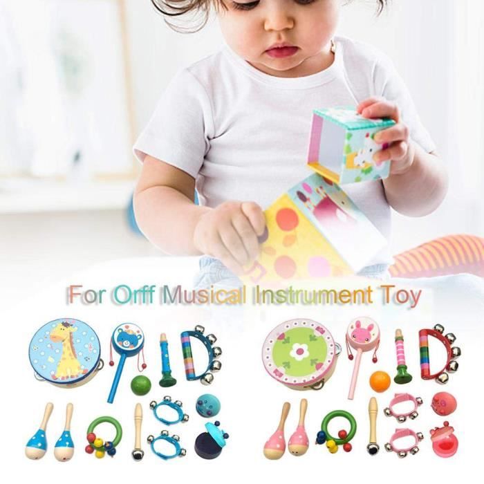 LEX Instruments de musique éducatifs pour enfants 13 pièces éducatifs enfants Instruments de ...