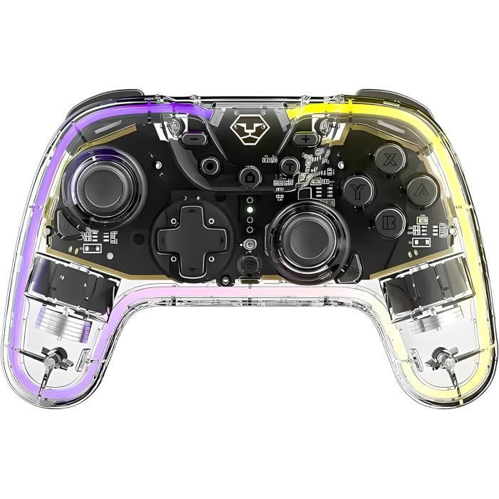 Manette Pro Sans Fil Rgb Transparente 2,4G + Adaptateur Inclus Pour ...